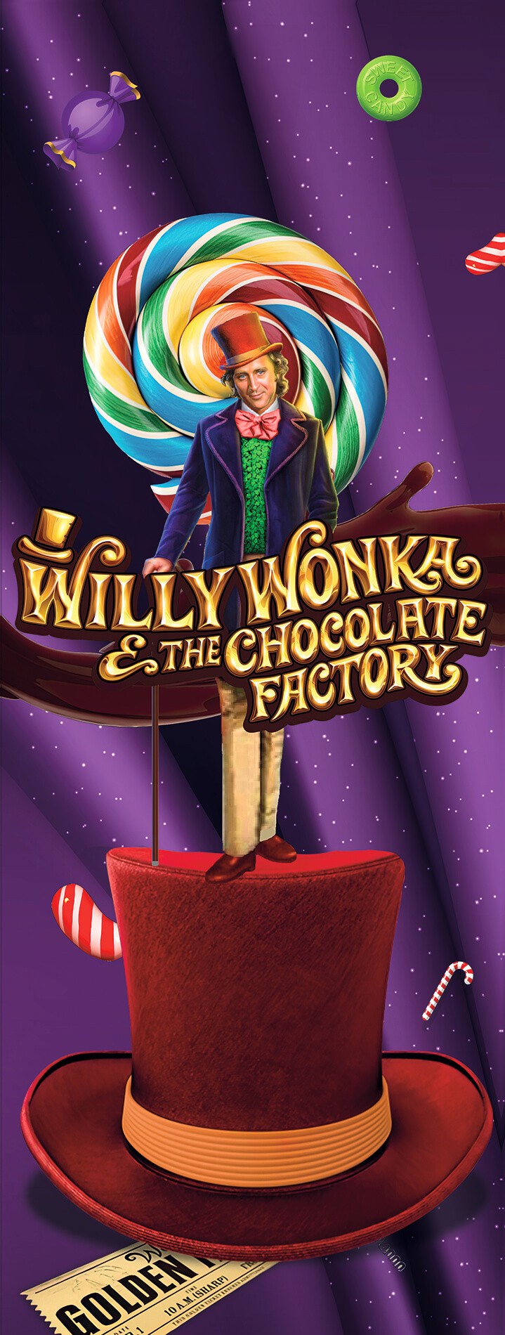 Banner Willy Wonka the chocolate factory - Custom Pinball