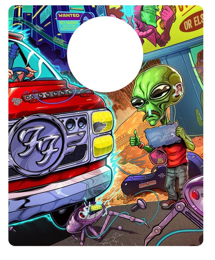 Launcher plate Foo Fighters alien - Custom Pinball
