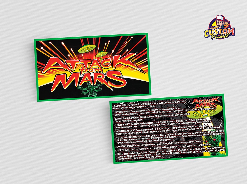 Rules cards Attack from mars - Custom Pinball