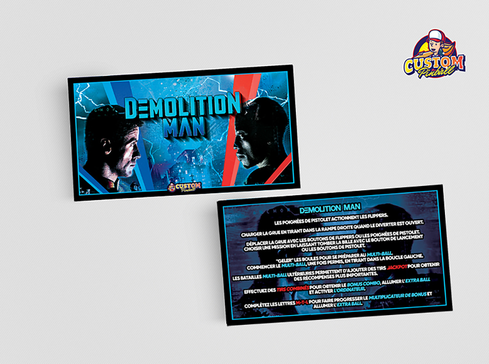 Rules cards Demolition man - Custom Pinball