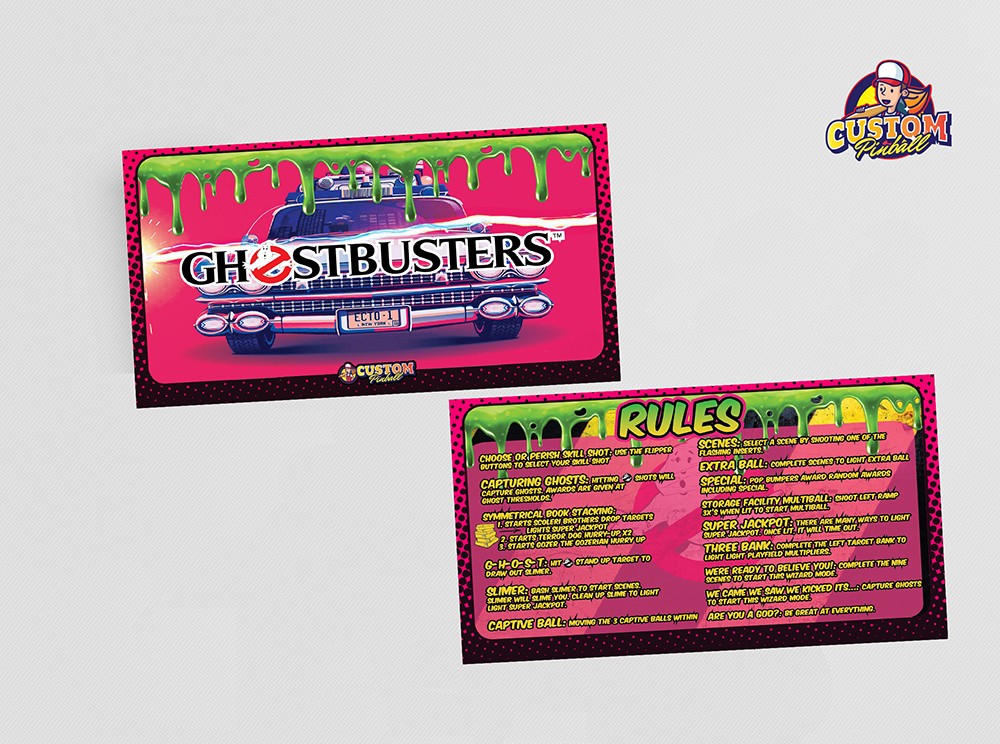 Rules cards Ghostbusters - Custom Pinball