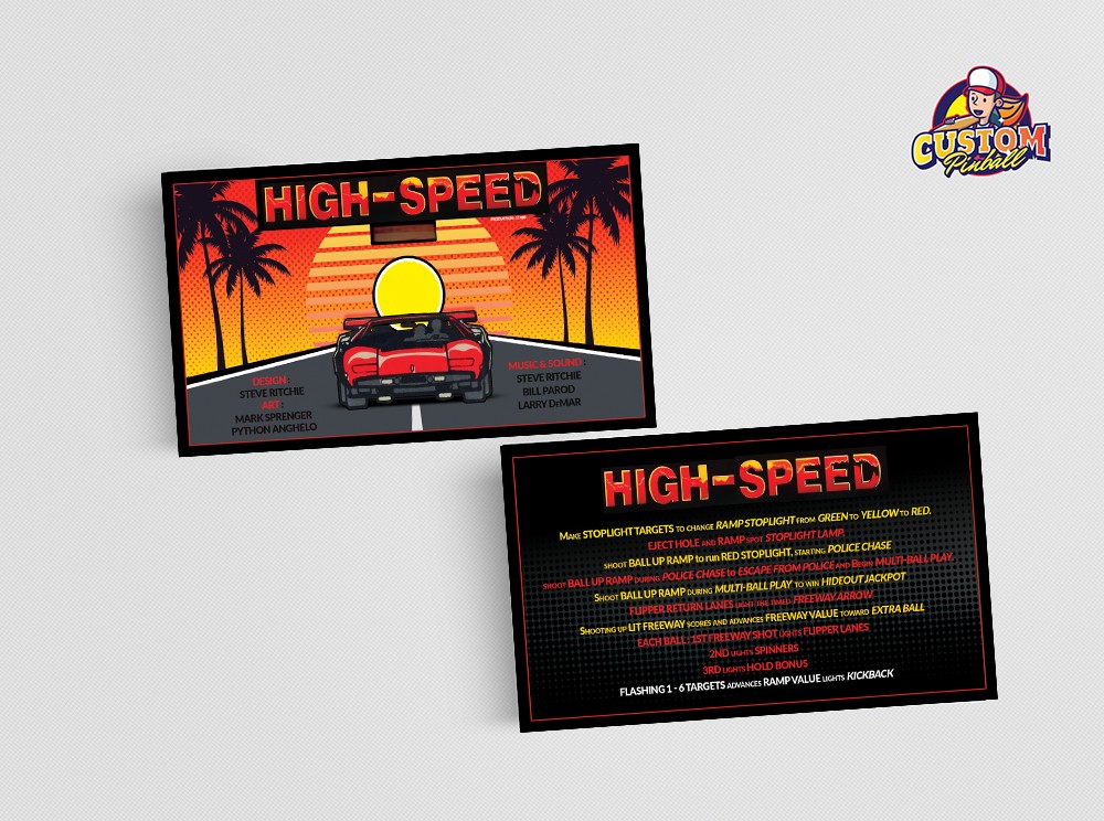 Rules cards High speed - Custom Pinball