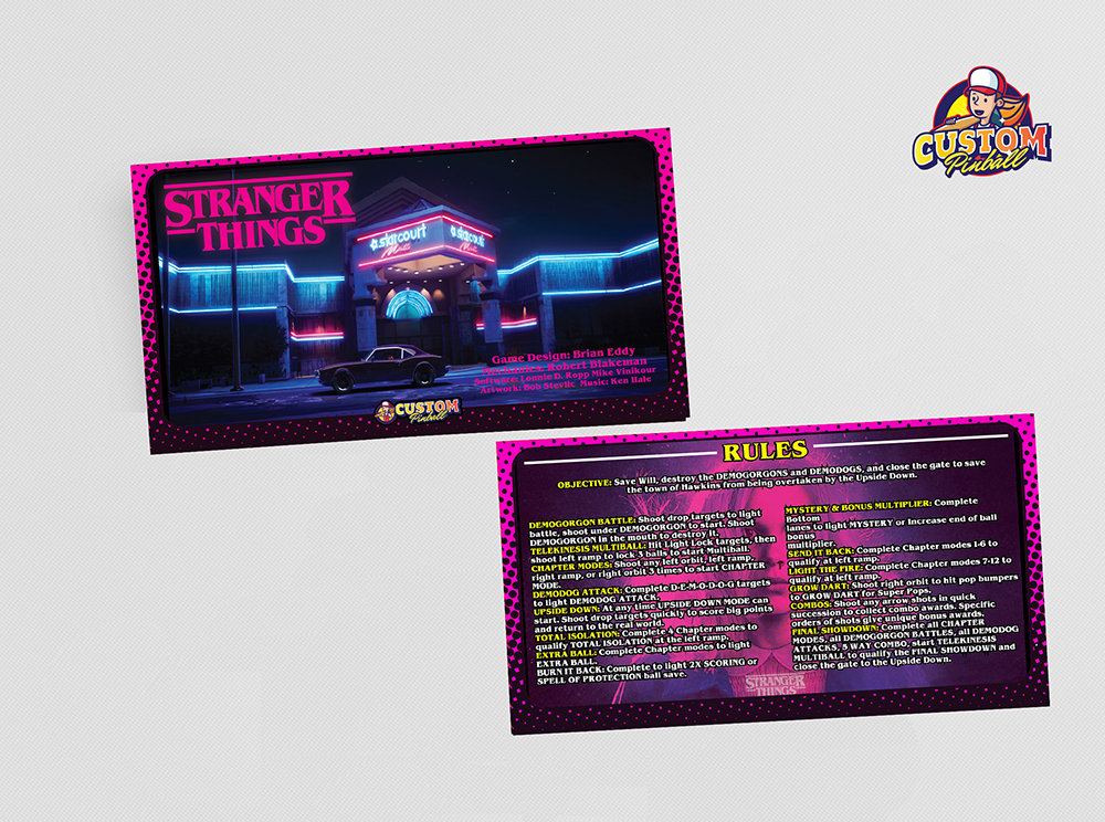 Rules cards Stranger Things - Custom Pinball