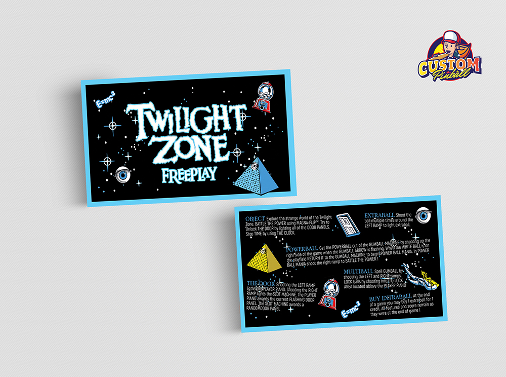 Rules cards Twilight Zone - Custom Pinball