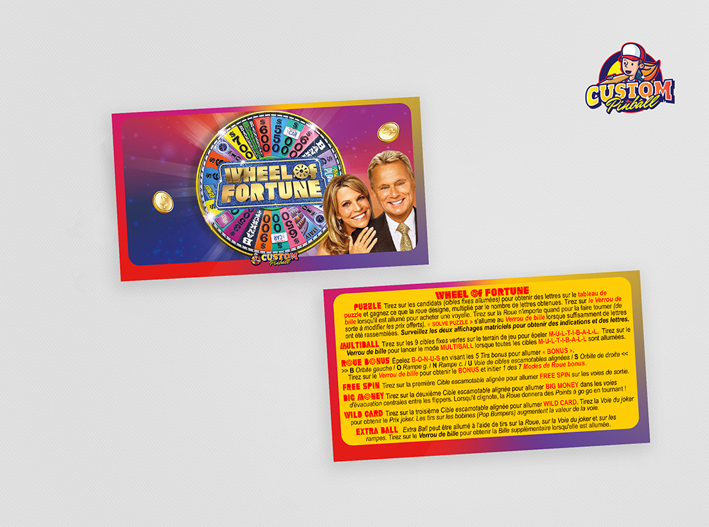 Rules cards Wheel of fortune - Custom Pinball