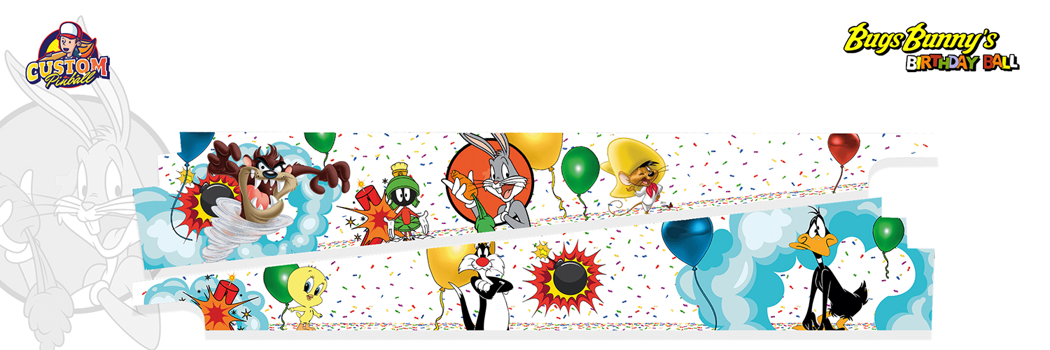 Side art Bugs Bunny birthday ball - Custom Pinball