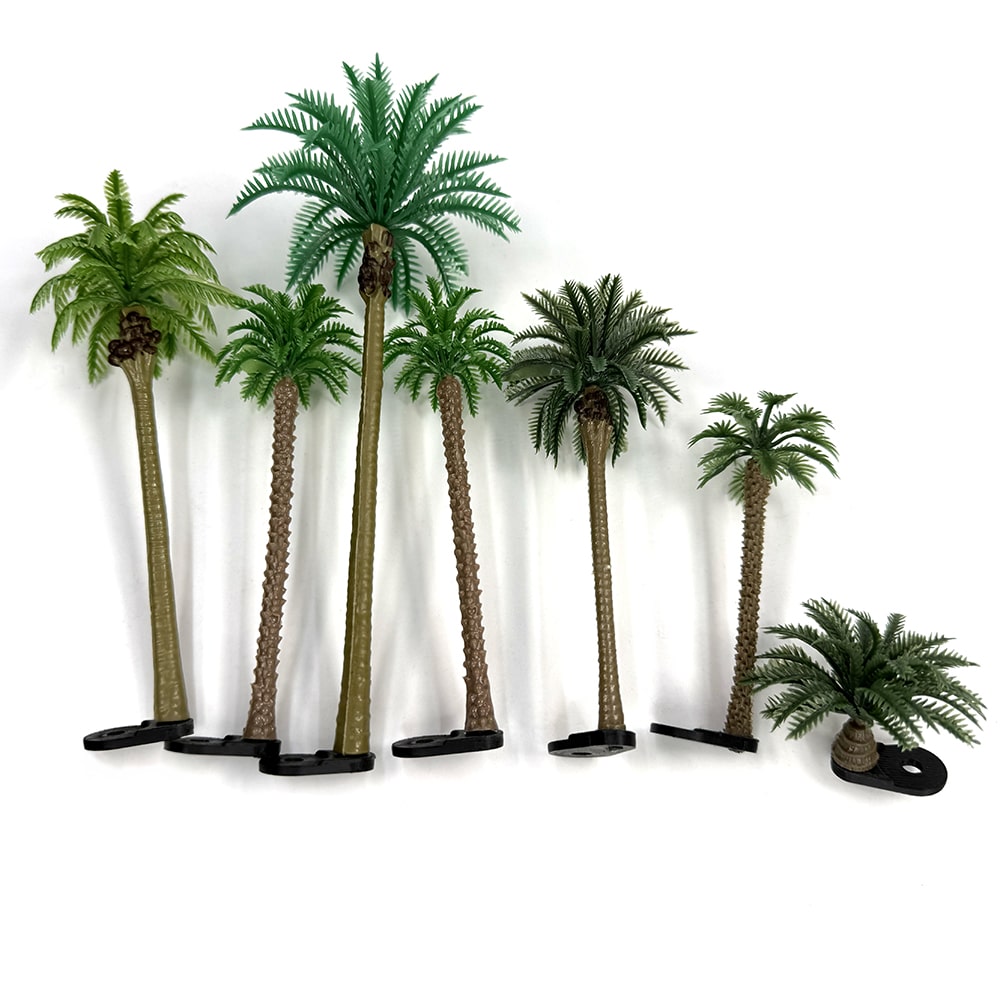 Set of 7 Palm Trees with Bases - Custom Pinball