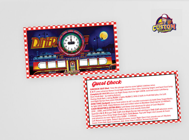 Rules cards Diner - Custom Pinball