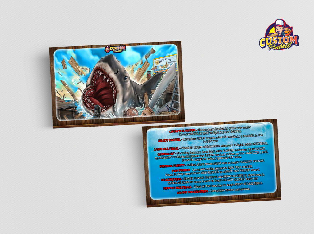 Cartes de Règles Jaws - Custom Pinball