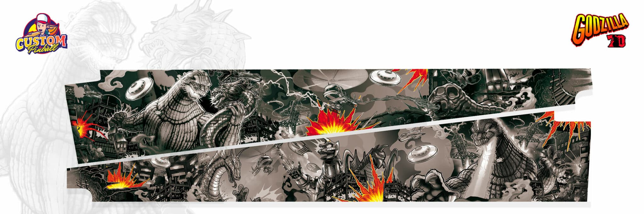 Side art Godzilla 70th Anniversary - Custom Pinball